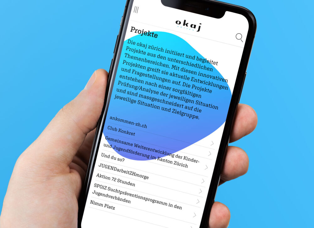 Okaj Zürich. Redesign Website, Morphing. Büro Haeberli